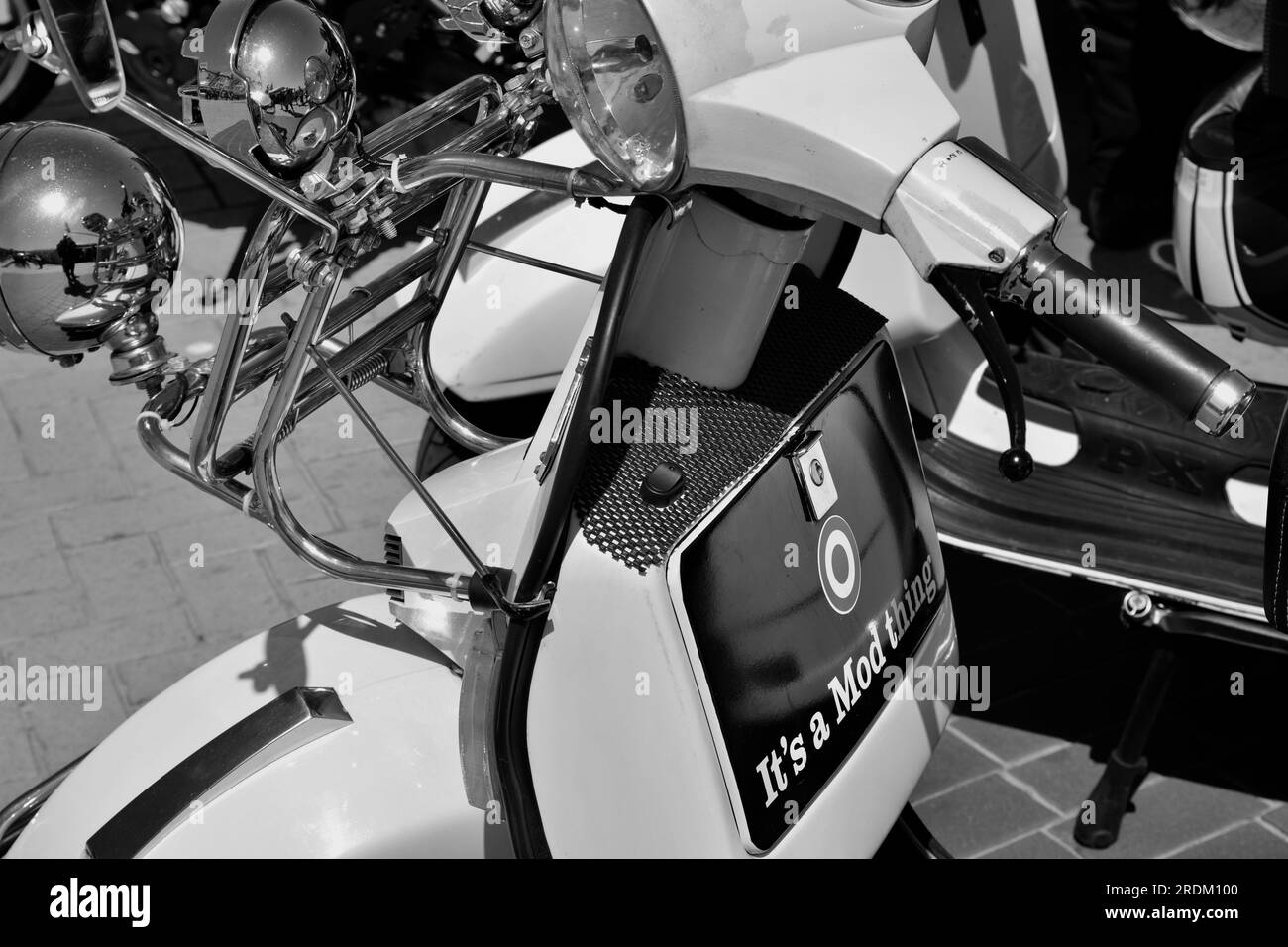 Mods lambretta scooter Black and White Stock Photos & Images - Alamy