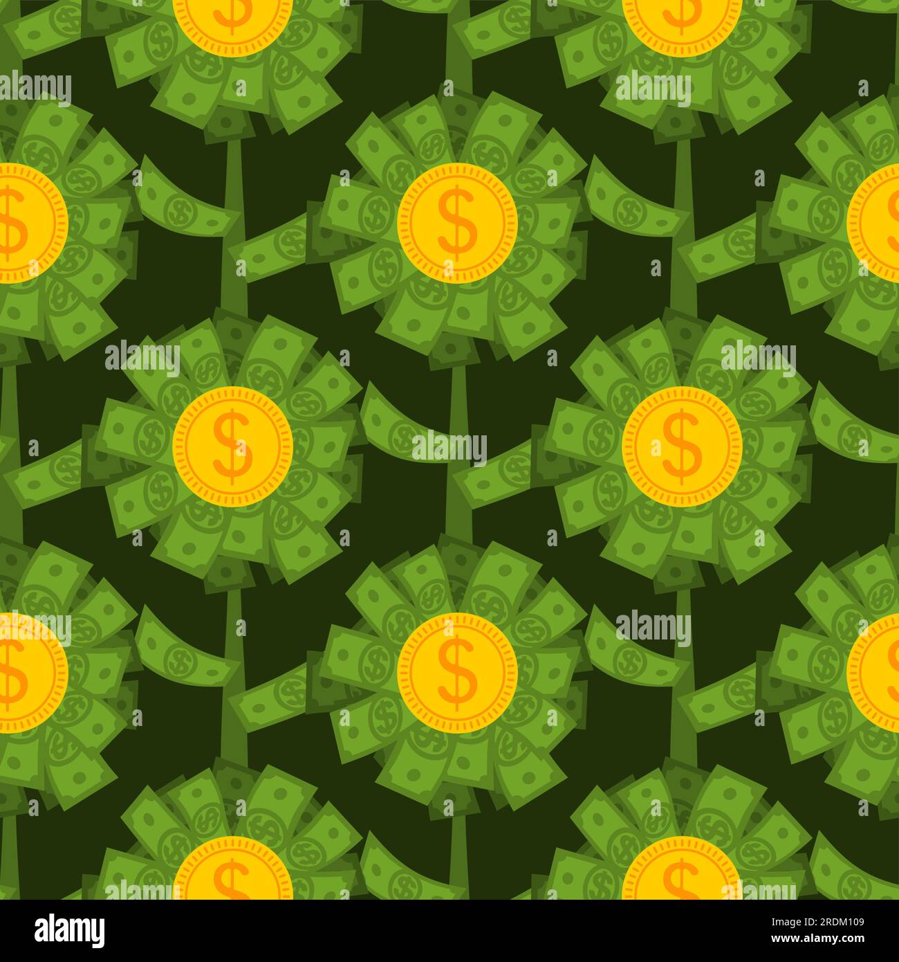 Money flower pattern seamless. Dollar plant background. Financial ...