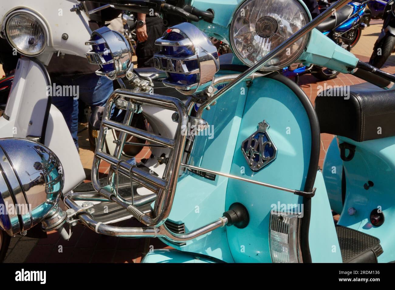 Close up of a vintage mods scooter - iconic image of the the 60s and ...