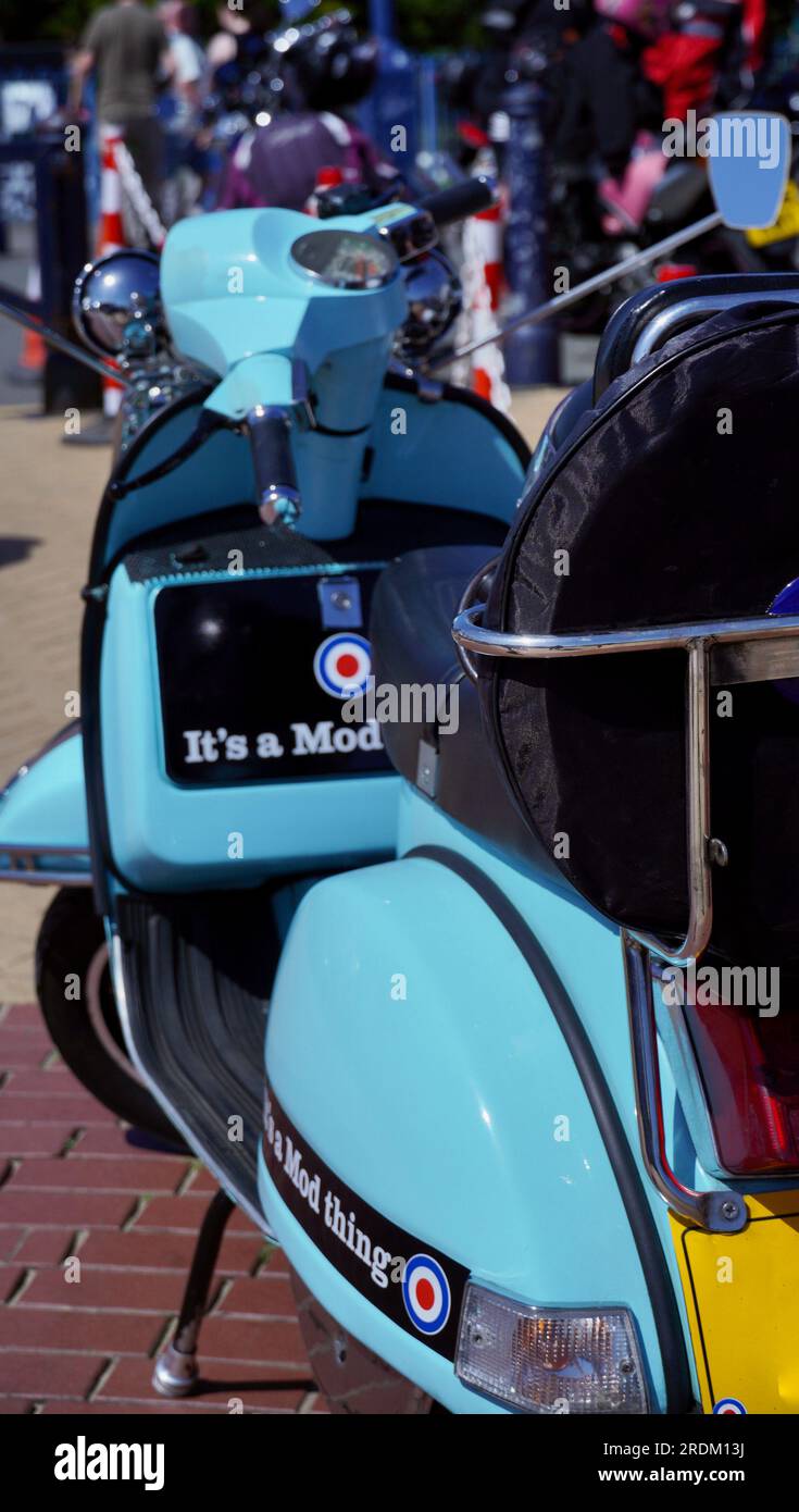Close up of a vintage mods scooter - iconic image of the the 60s and ...