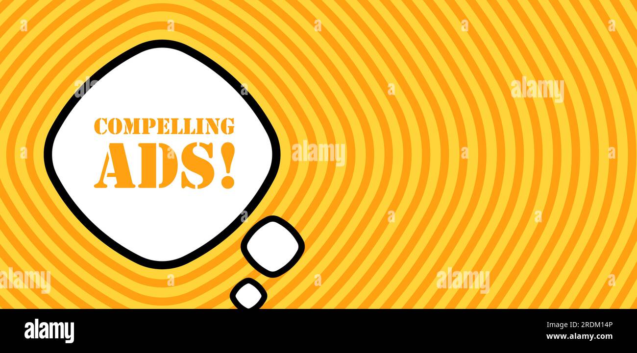 Speech bubble with Compelling ads text. Boom retro comic style. Pop art ...