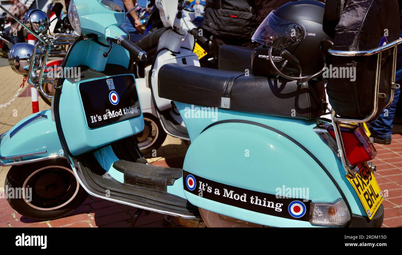 Close up of a vintage mods scooter - iconic image of the the 60s and ...