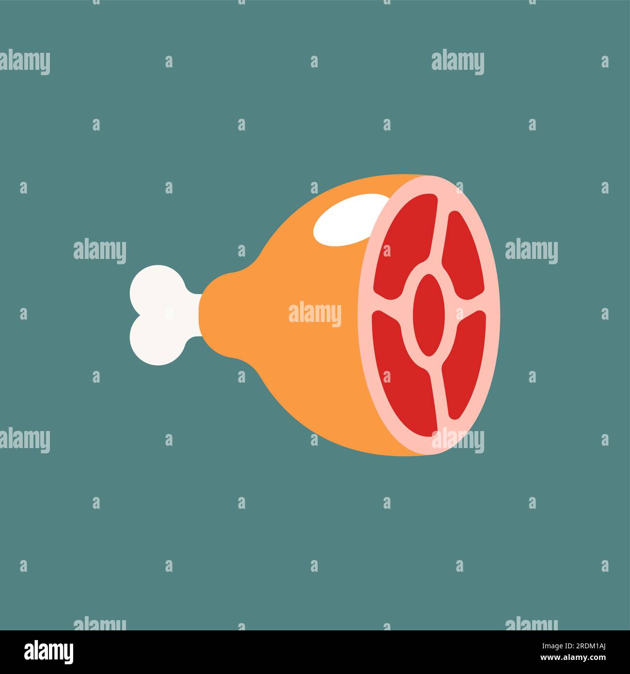 Ham meat icon isolated. food sign. Symbol for mobile application Stock ...