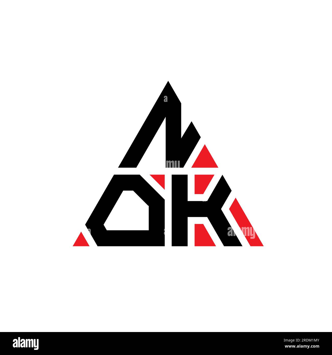 NOK triangle letter logo design with triangle shape. NOK triangle logo ...