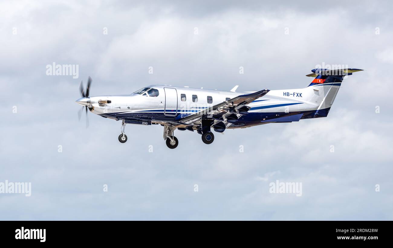 Pilatus PC-12NGX ‘HB-FXK’ arriving at RAF Fairford for the Royal ...