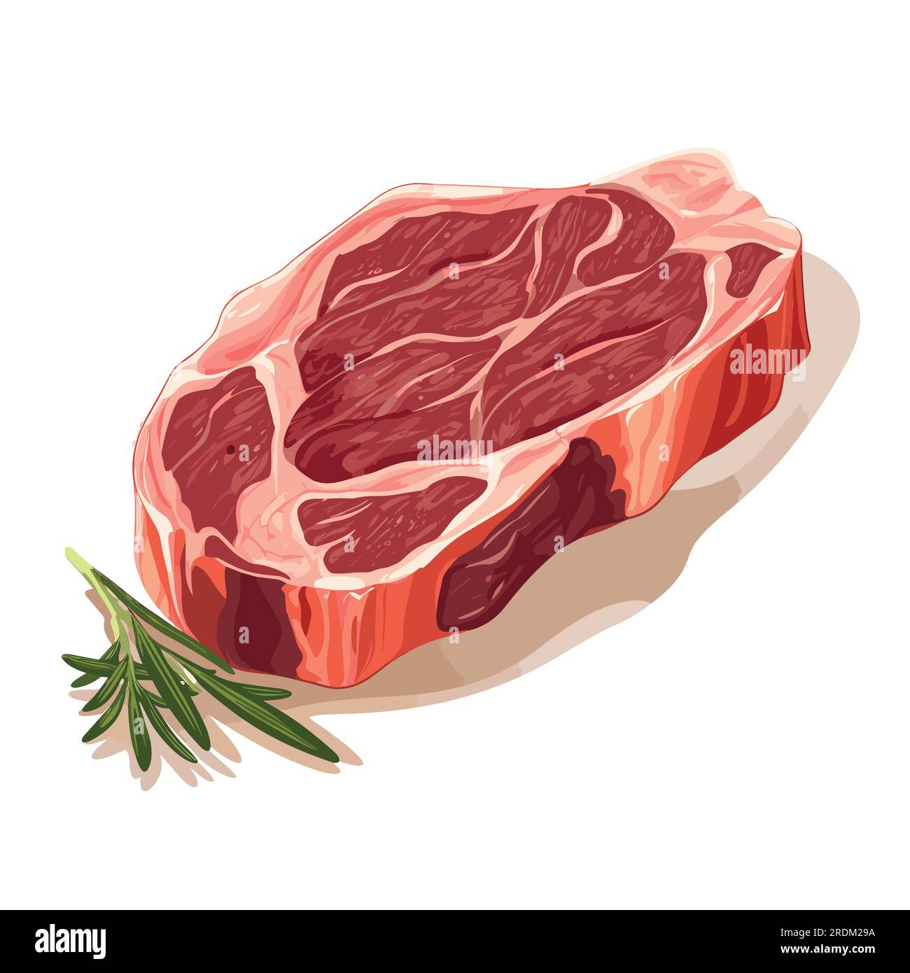 Raw marbled meat black angus steak ribeye. Meat product vector ...