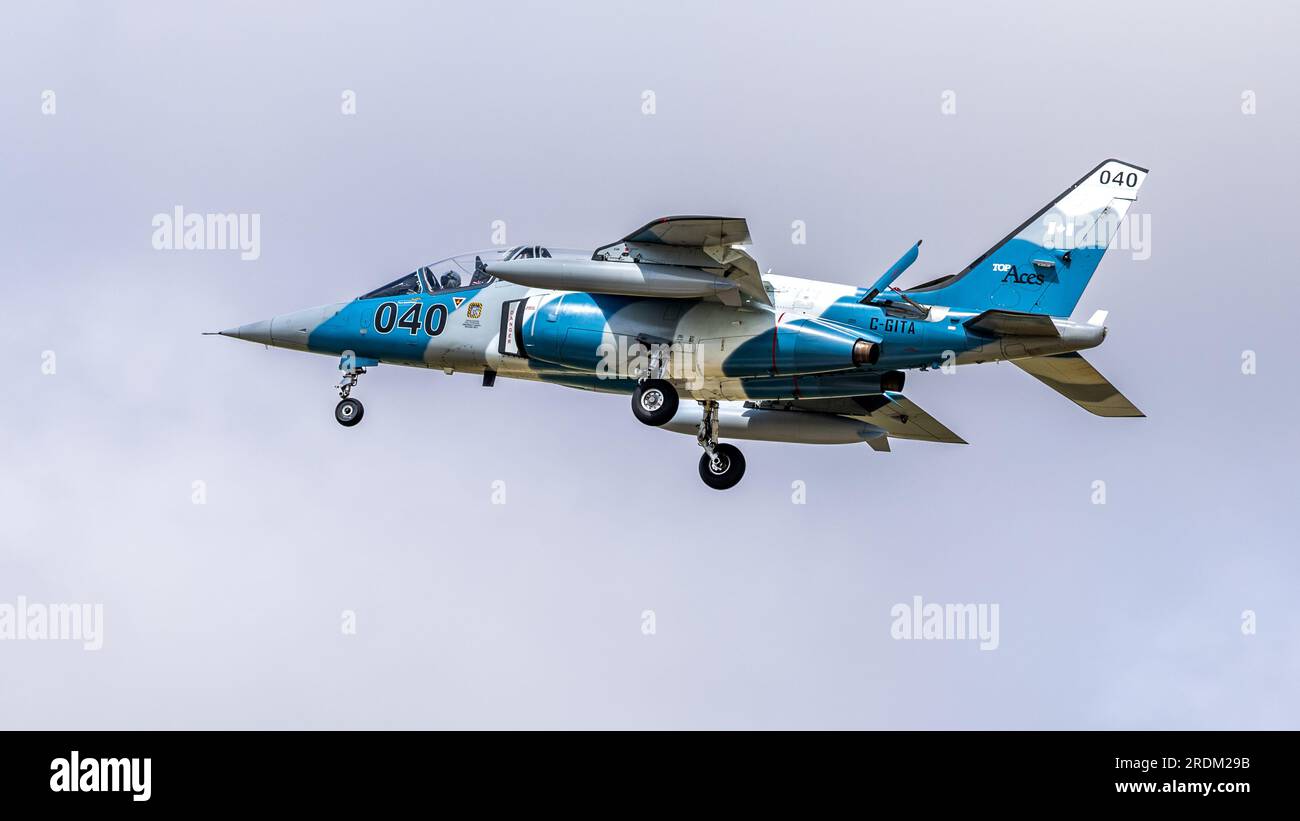 Top Aces Dassault Dornier Alpha, arriving at RAF Fairford for the Royal ...