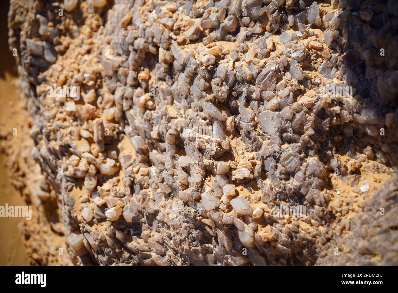 A close shot of the "Crystal Mountain" in the White Desert, Egypt where ...