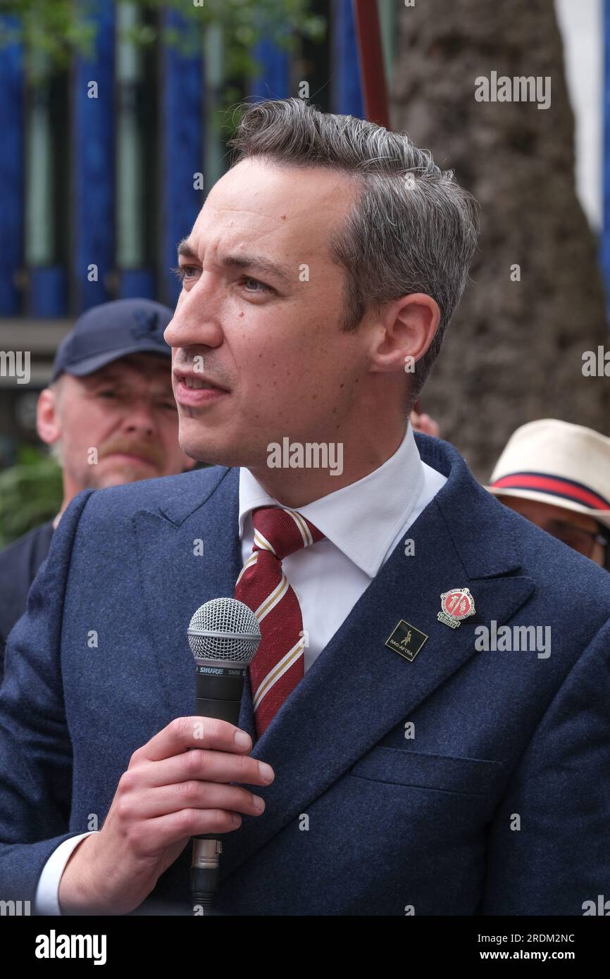Equity General Secretary Paul W. Fleming at a Union rally, London, in ...