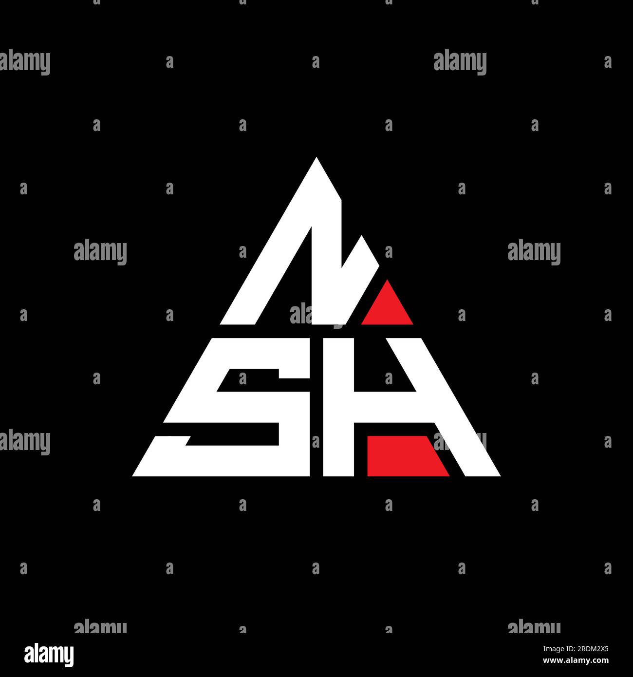 NSH triangle letter logo design with triangle shape. NSH triangle logo ...