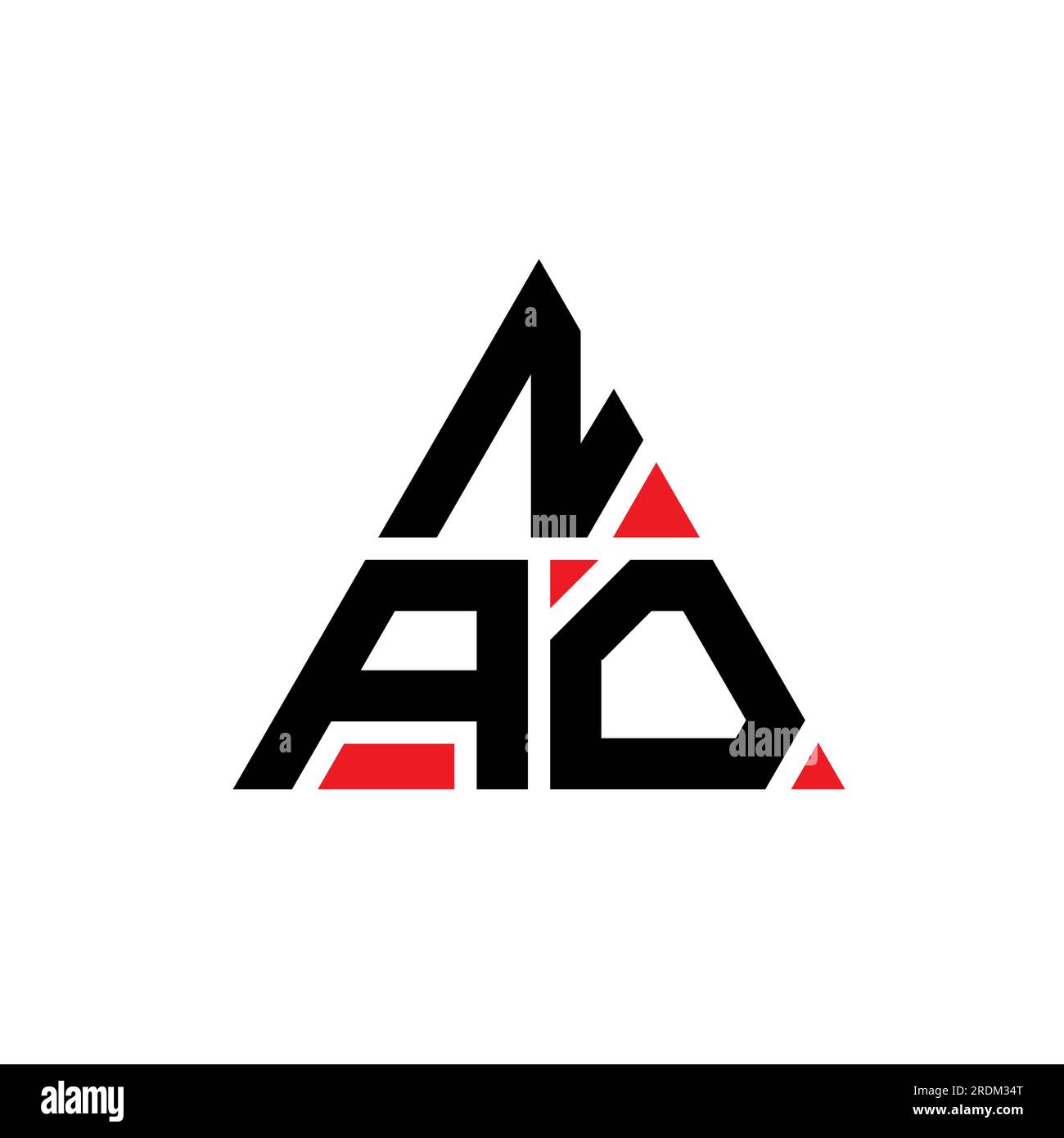 NAO triangle letter logo design with triangle shape. NAO triangle logo ...