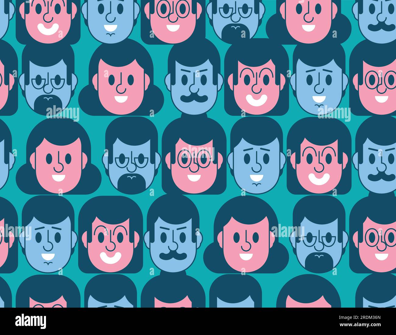 Faces line art pattern Stock Vector Images - Alamy