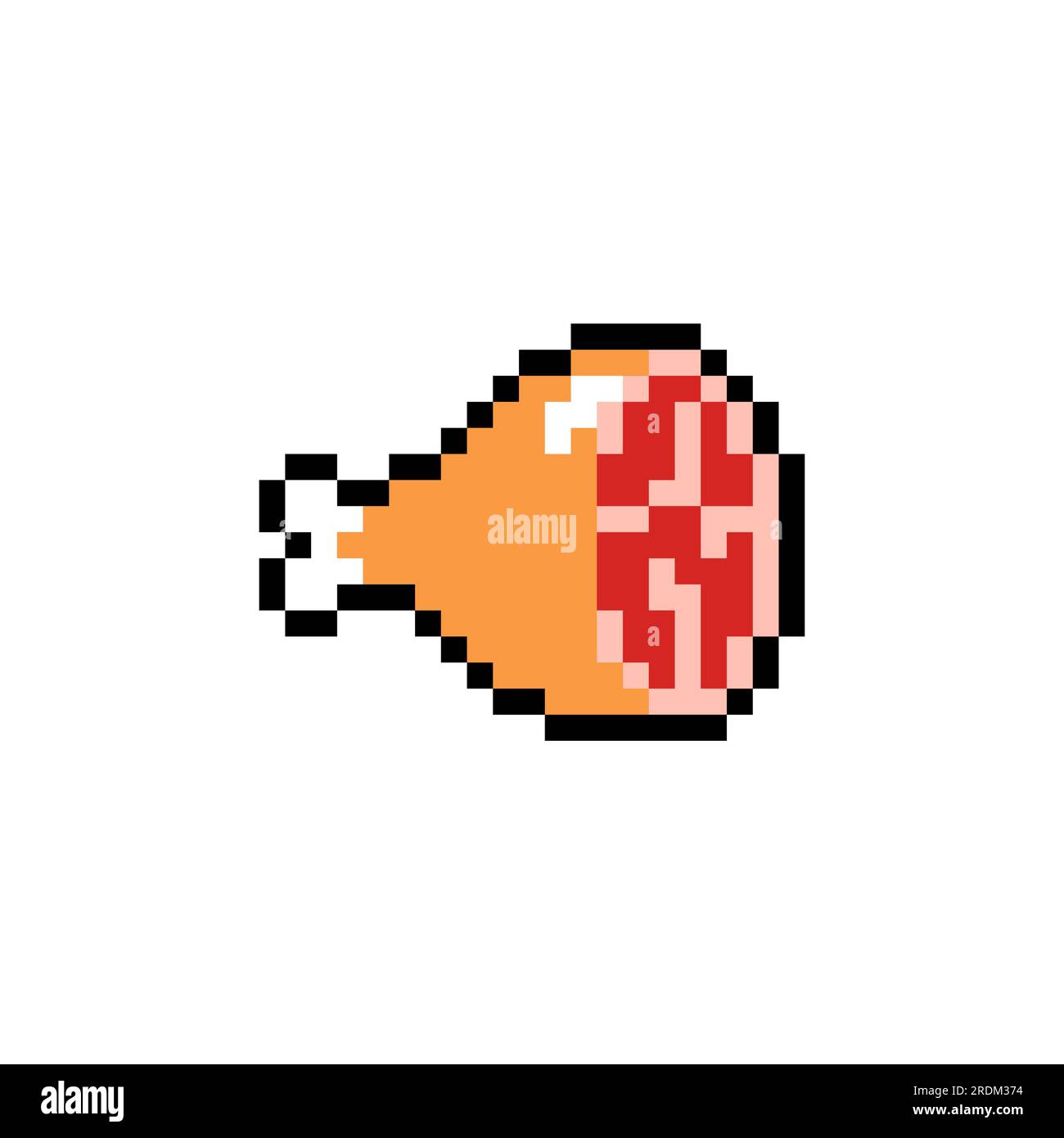 Ham meat pixel art icon isolated. 8 bit food sign. pixelated Symbol for ...