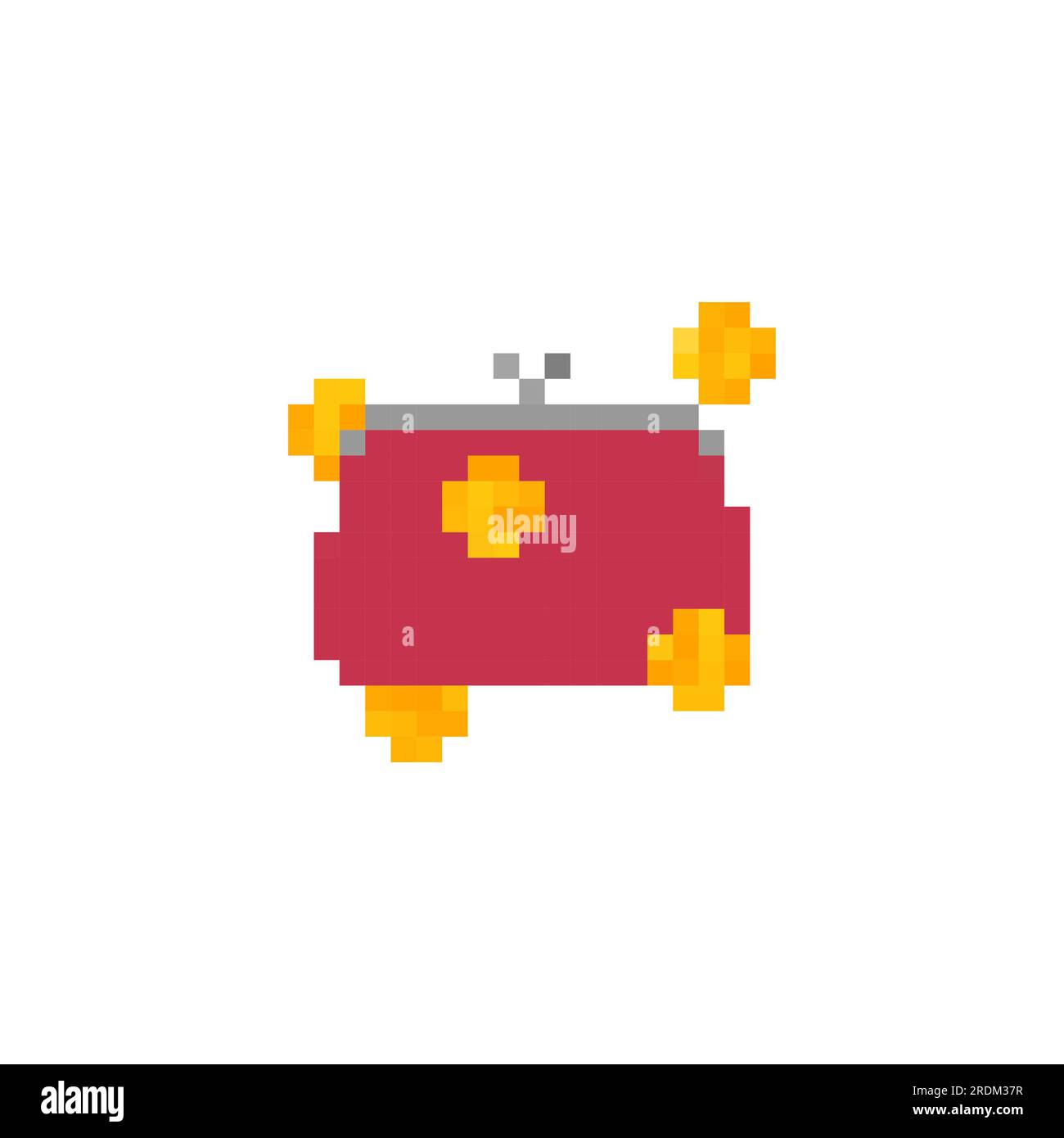 Old Wallet icon pixel art isolated. Finance symbol pixelated. 8 bit ...