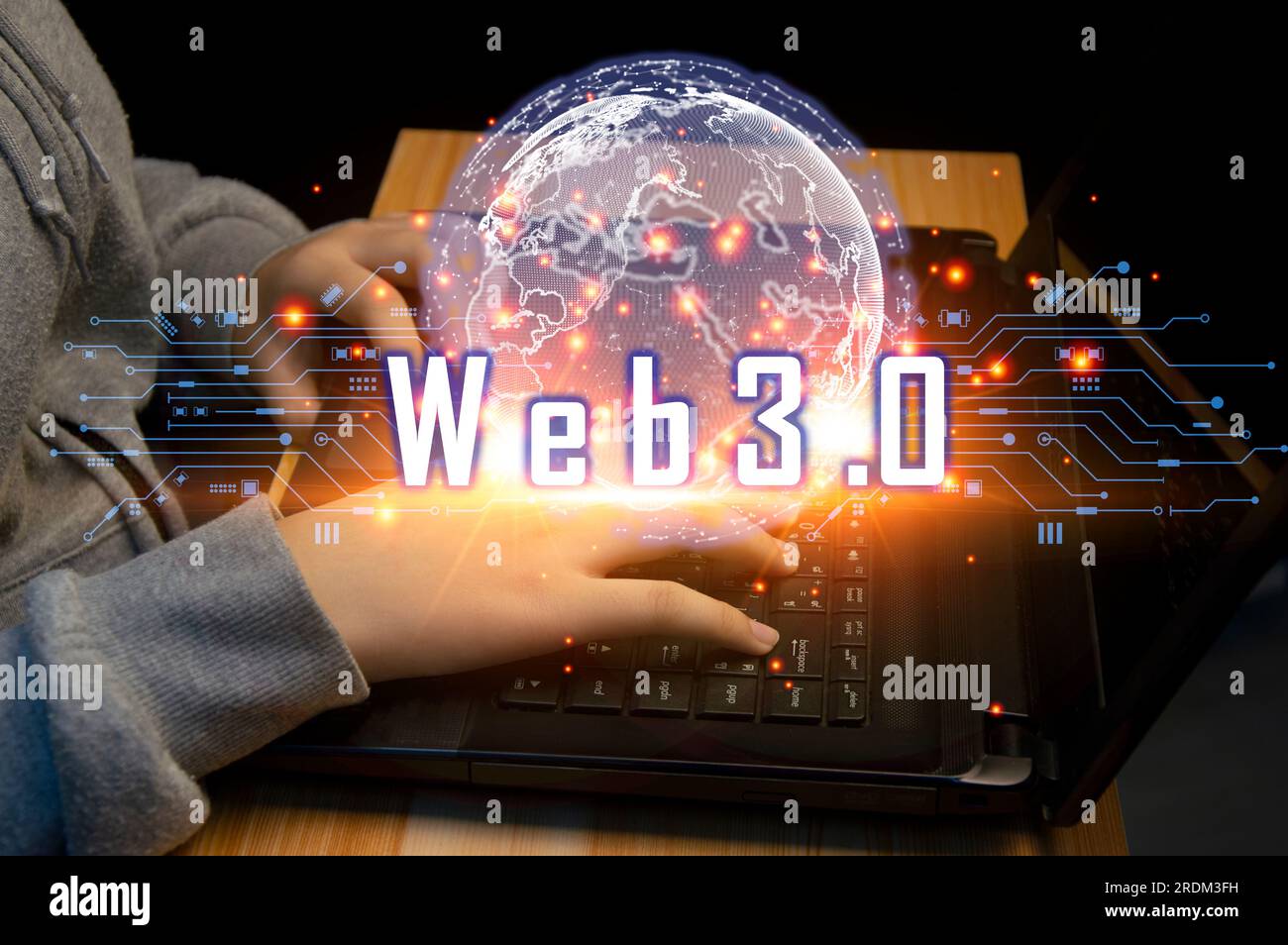 Digital communication concept and virtual screen technology WEB 3.0 and ...