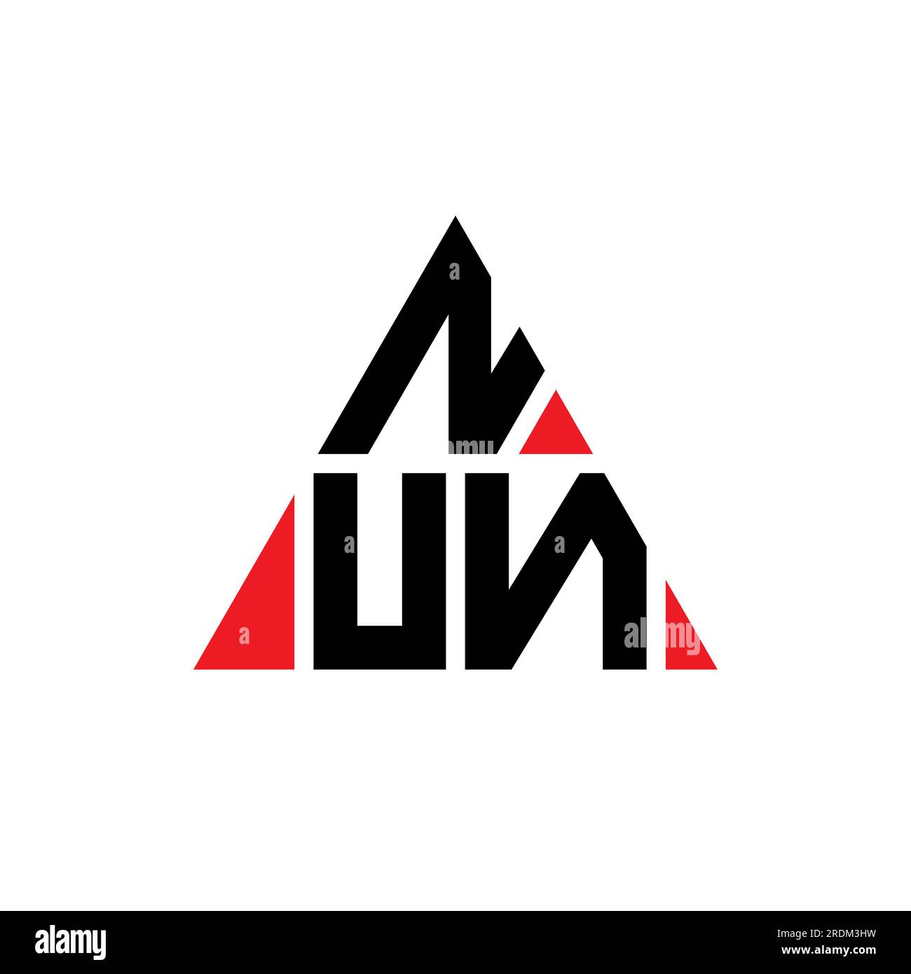 NUN triangle letter logo design with triangle shape. NUN triangle logo ...