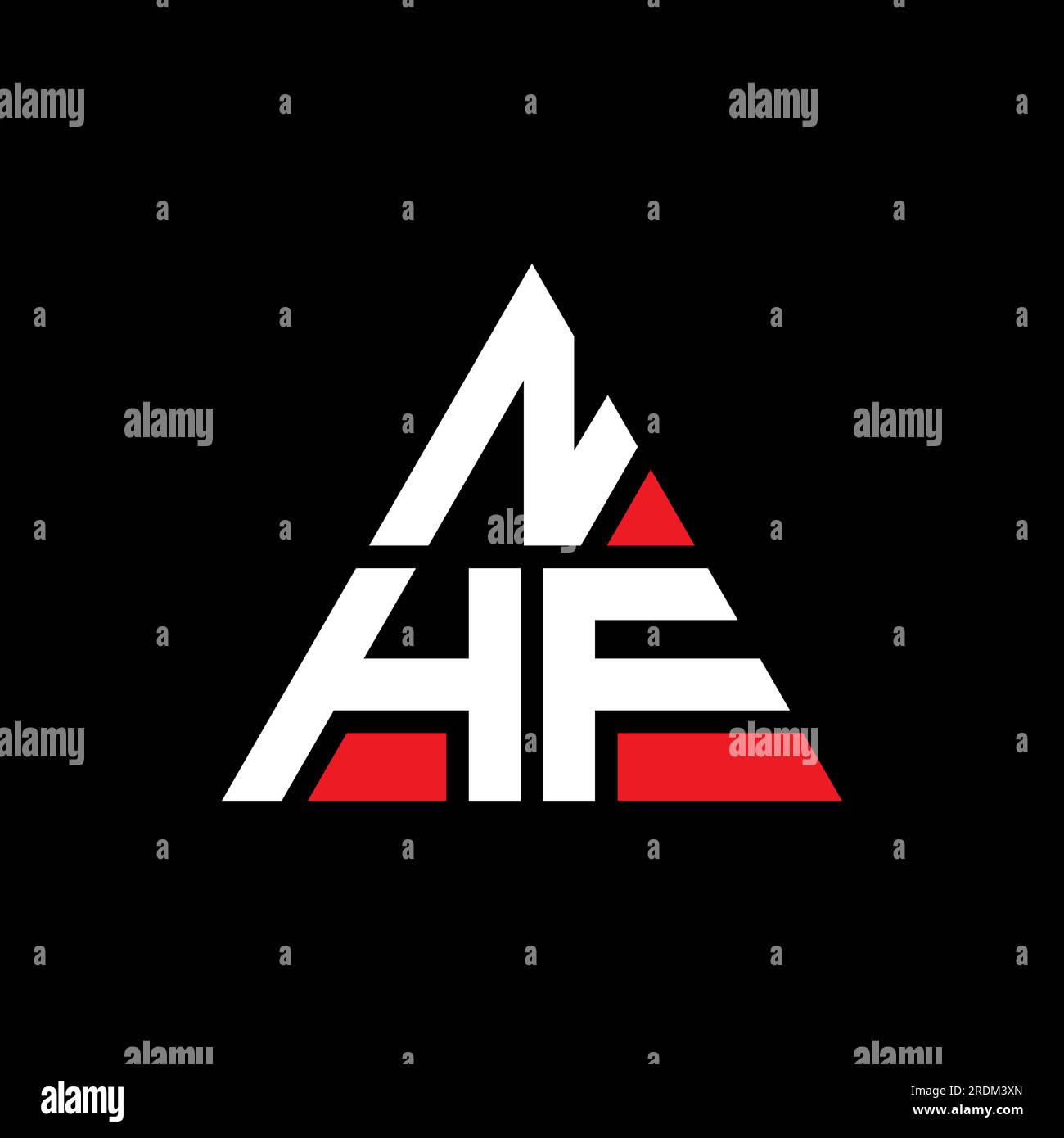 NHF triangle letter logo design with triangle shape. NHF triangle logo ...