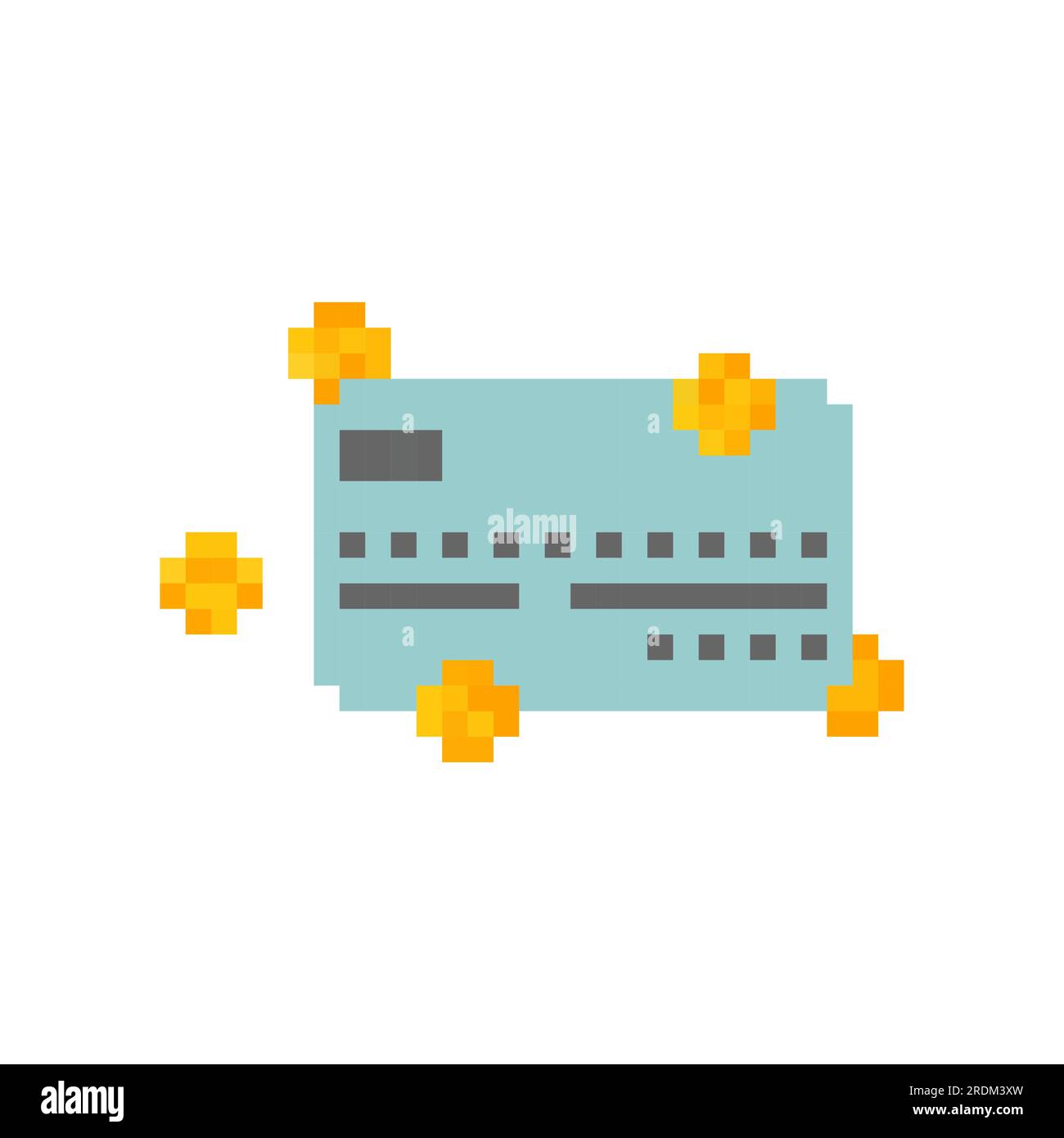 Credit card icon pixel art isolated. Finance symbol pixelated. 8 bit ...