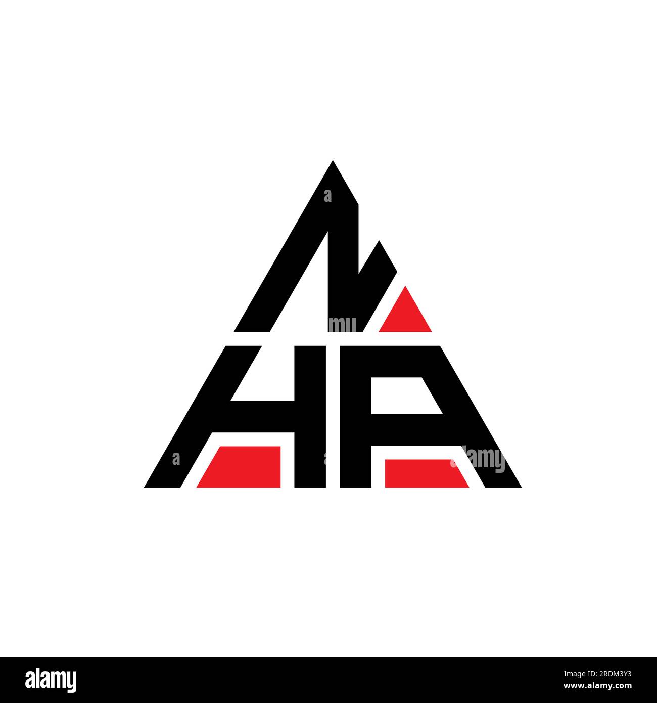 NHA triangle letter logo design with triangle shape. NHA triangle logo ...
