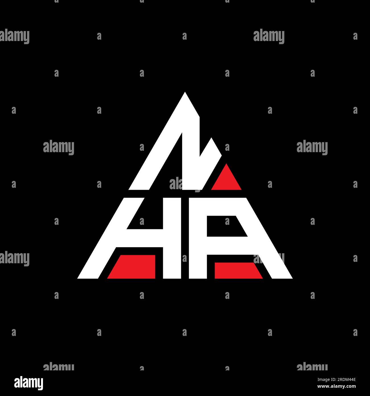 NHA triangle letter logo design with triangle shape. NHA triangle logo ...