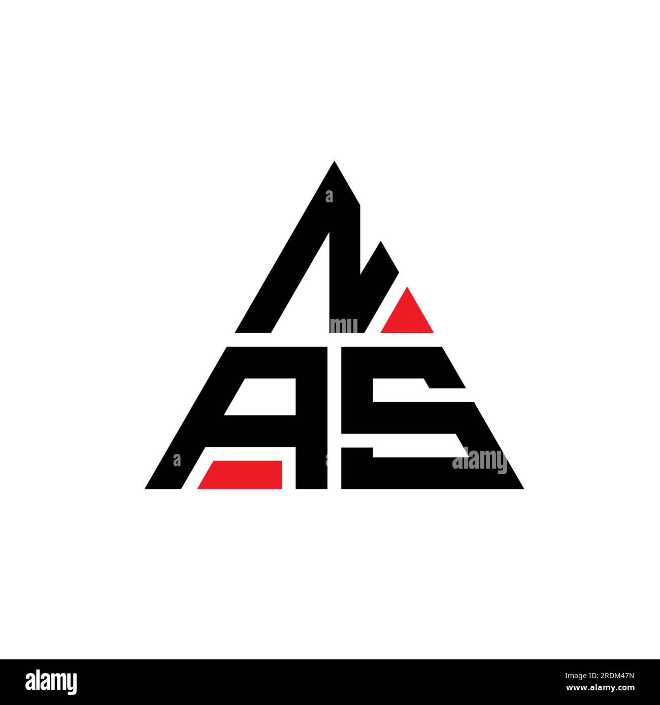 NAS triangle letter logo design with triangle shape. NAS triangle logo ...