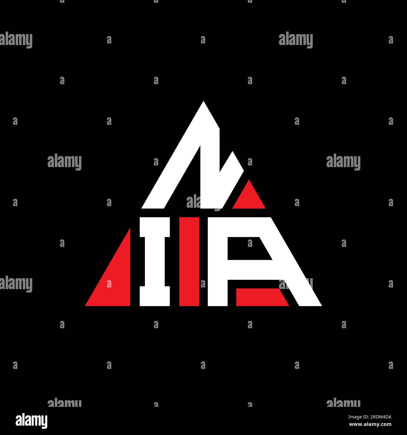 NIA triangle letter logo design with triangle shape. NIA triangle logo ...
