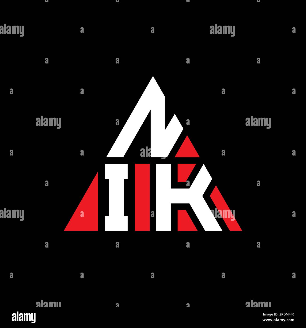 NIK triangle letter logo design with triangle shape. NIK triangle logo ...