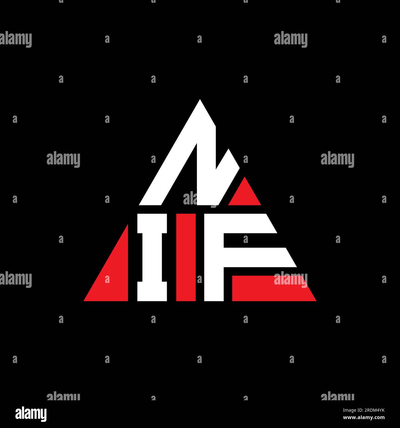 NIF triangle letter logo design with triangle shape. NIF triangle logo ...