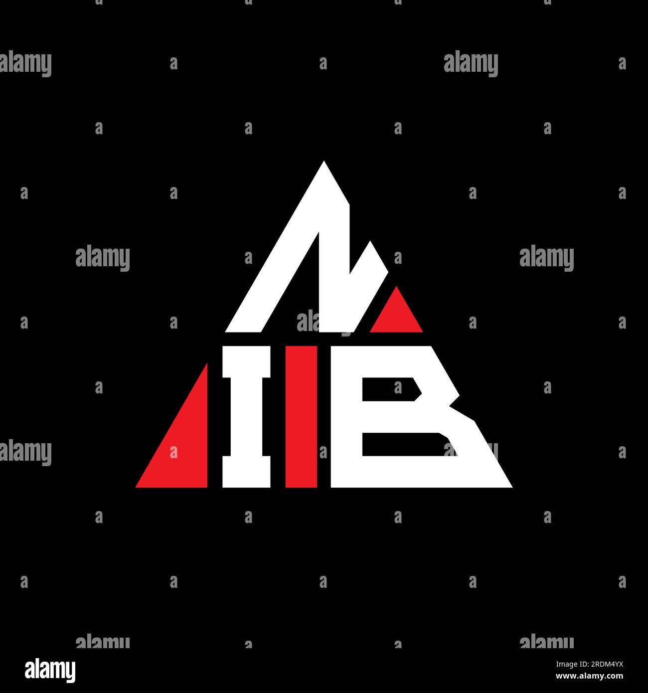 NIB triangle letter logo design with triangle shape. NIB triangle logo ...