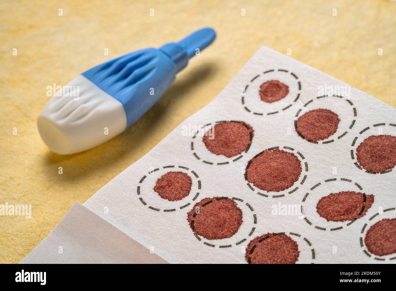 lancet and dry blood spots on a fiber filter for laboratory analysis ...