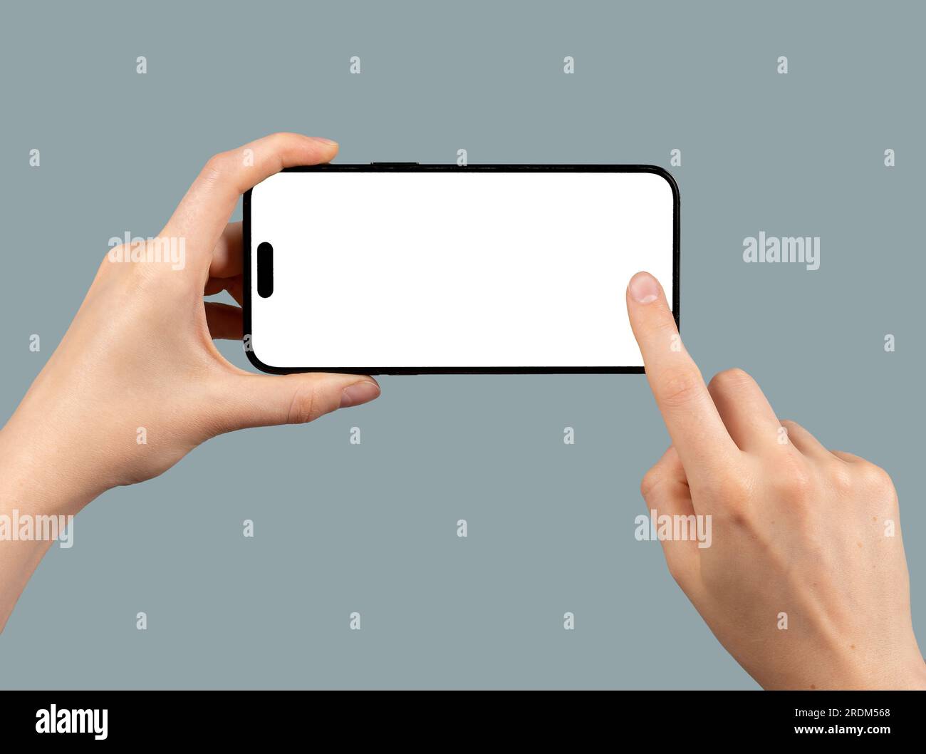 Berlin, Germany July 15 2023 Mobile phone screen mock-up, horizontal ...