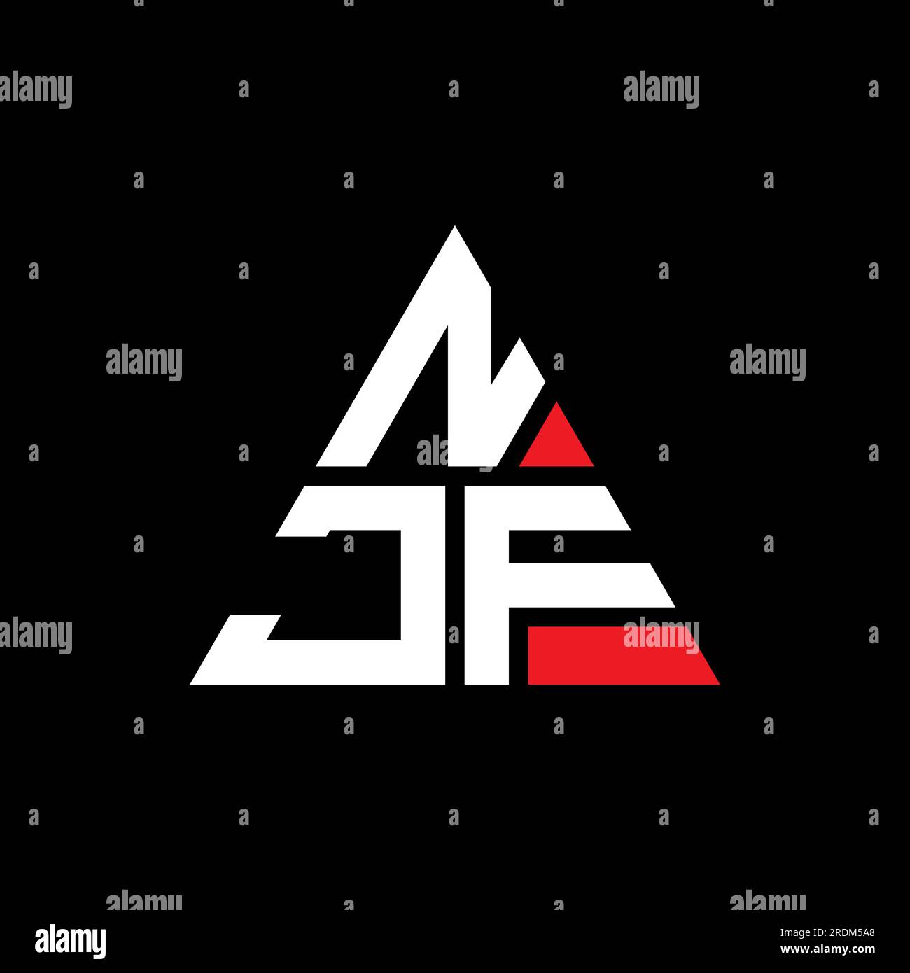 NJF triangle letter logo design with triangle shape. NJF triangle logo ...