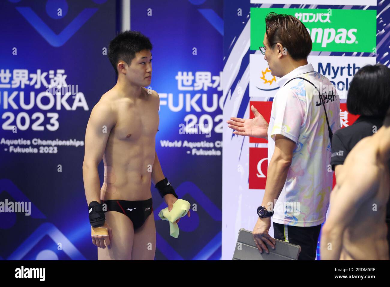 Fukuoka, Japan. 22nd July, 2023. (L to R) Rikuto Tamai, Suei Mabuchi (JPN) Diving : World ...