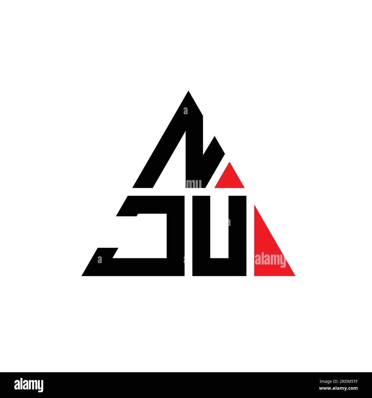 NJU triangle letter logo design with triangle shape. NJU triangle logo ...