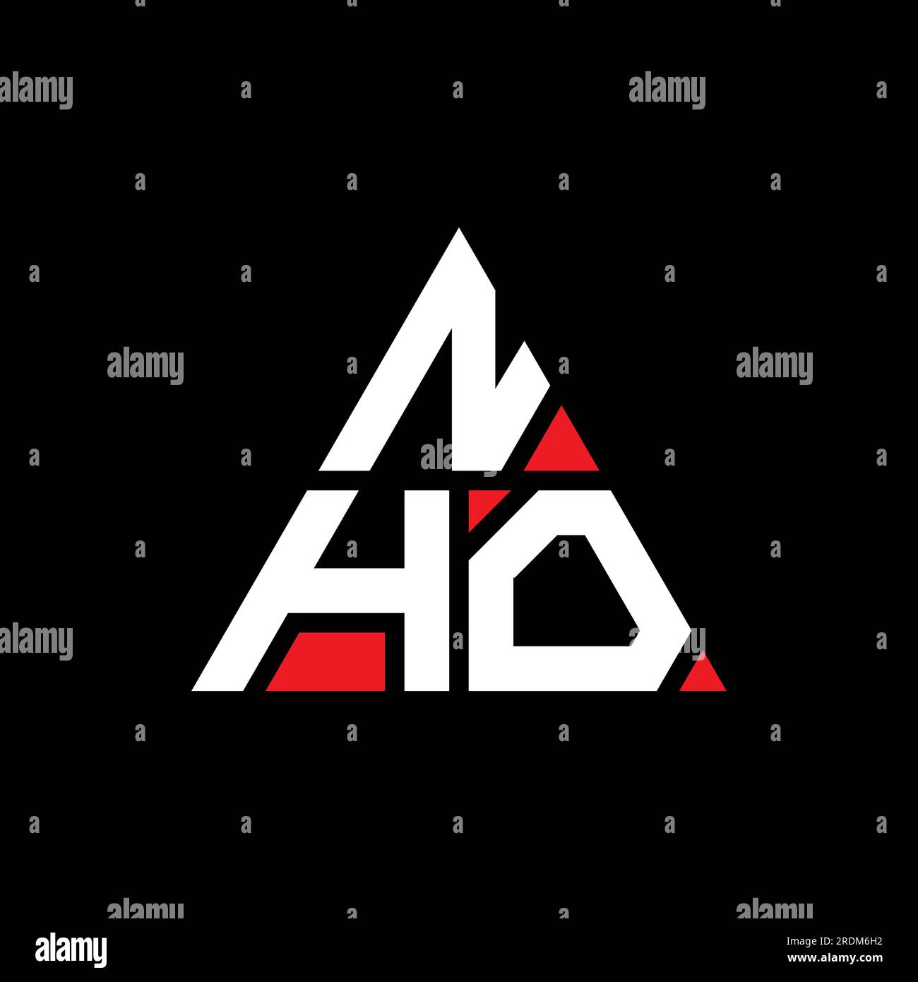NHO triangle letter logo design with triangle shape. NHO triangle logo ...