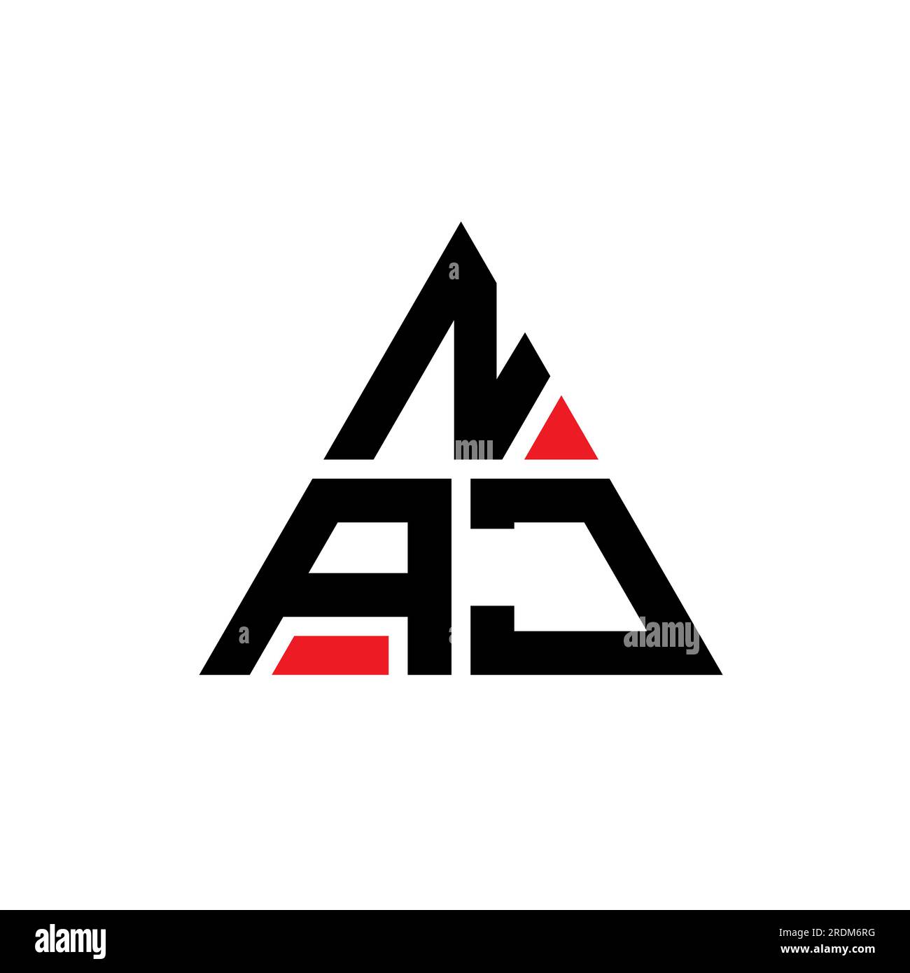 NAJ triangle letter logo design with triangle shape. NAJ triangle logo ...