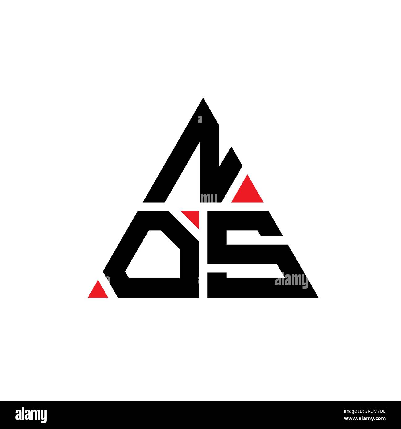 NOS triangle letter logo design with triangle shape. NOS triangle logo ...