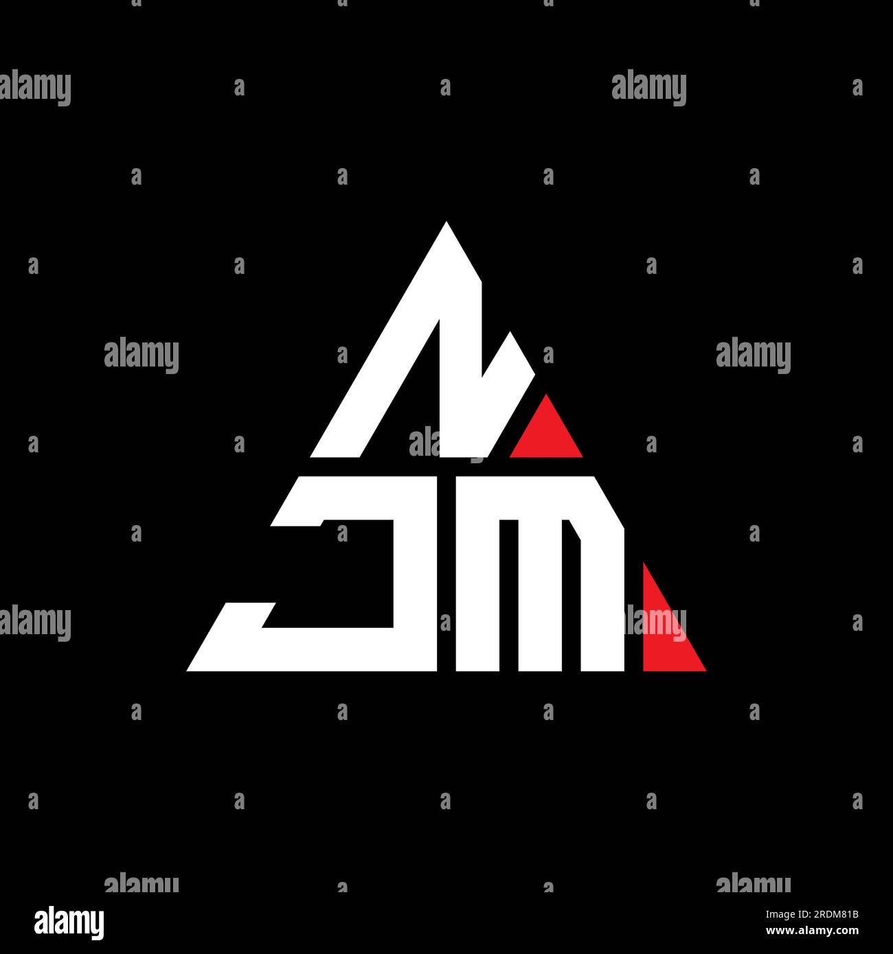 NJM triangle letter logo design with triangle shape. NJM triangle logo ...