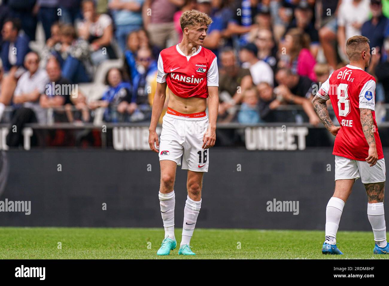 Brugge, Belgium. 22nd July, 2023. BRUGGE, BELGIUM - JULY 22: Sven Mijnans of AZ Alkmaar during ...