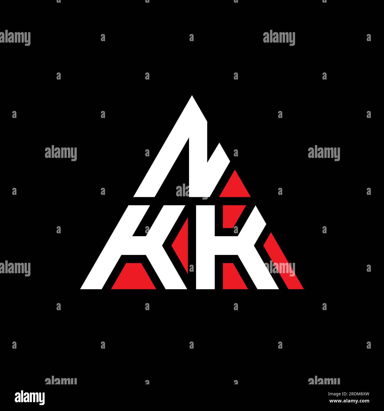 NKK triangle letter logo design with triangle shape. NKK triangle logo ...