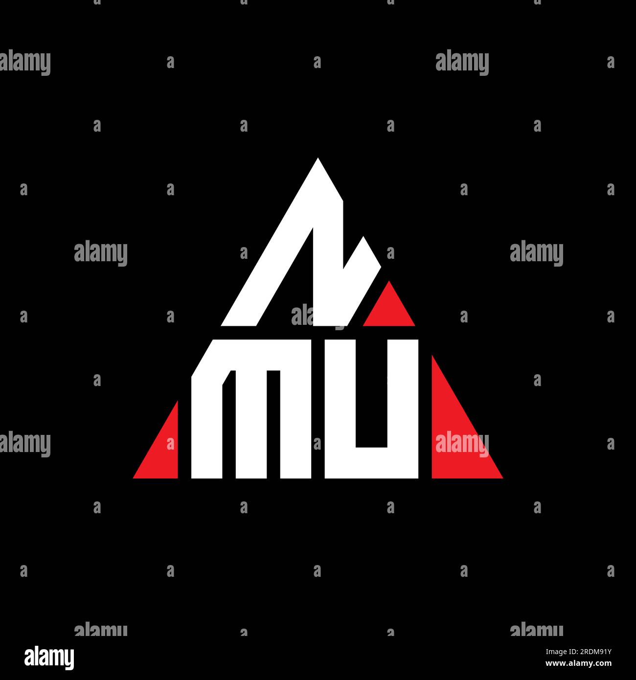 NMU triangle letter logo design with triangle shape. NMU triangle logo ...
