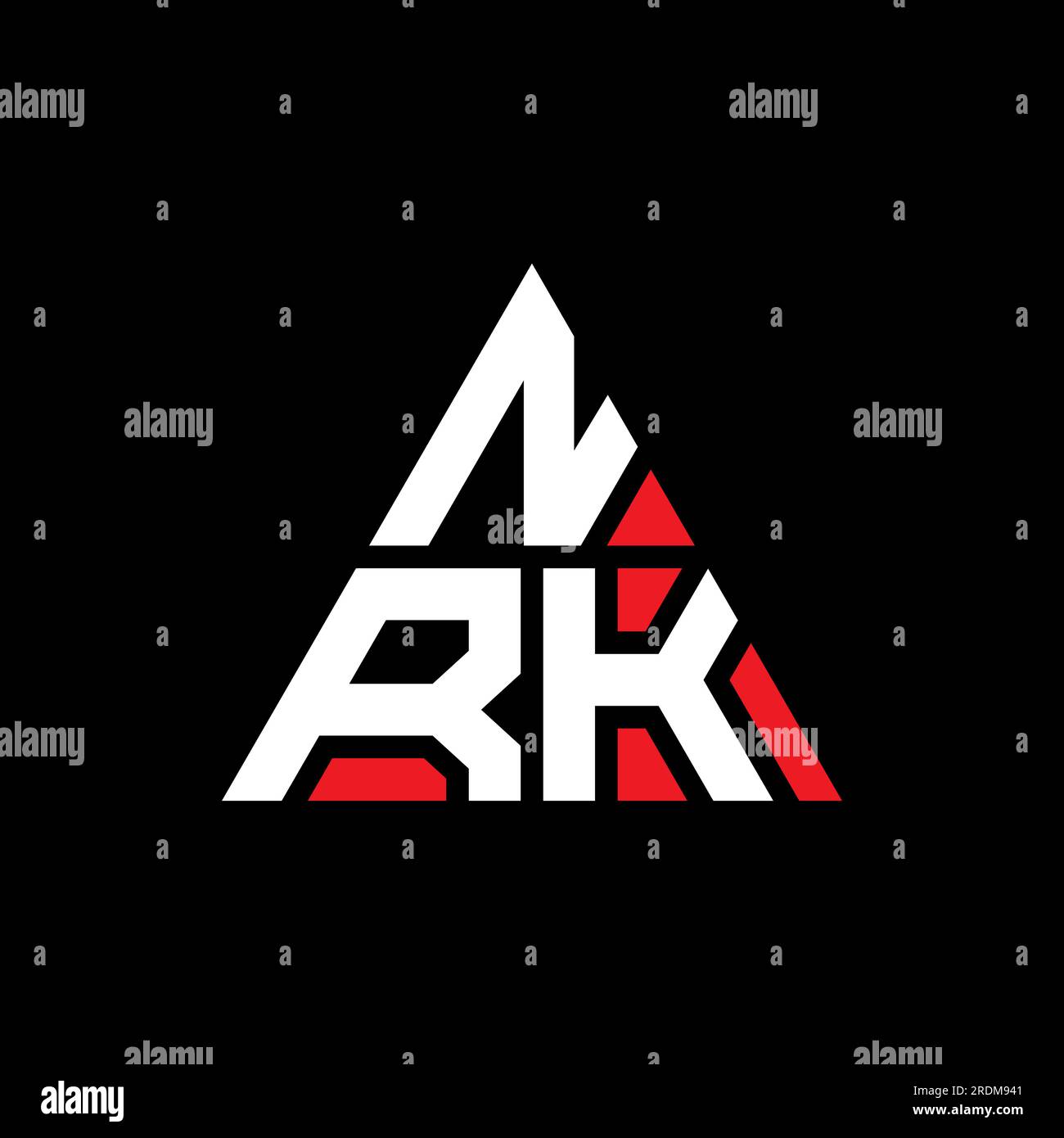 NRK triangle letter logo design with triangle shape. NRK triangle logo ...