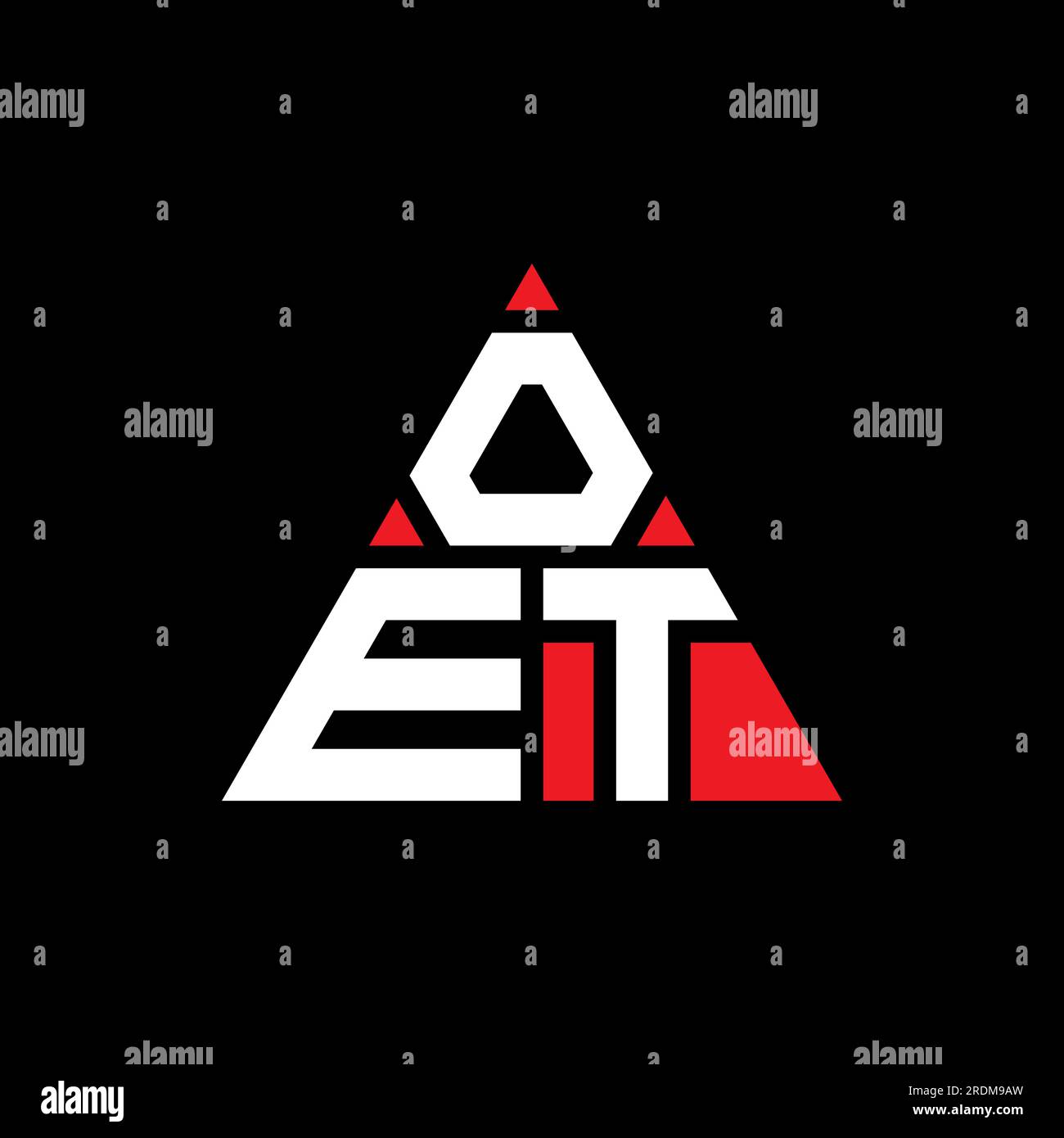 OET triangle letter logo design with triangle shape. OET triangle logo ...
