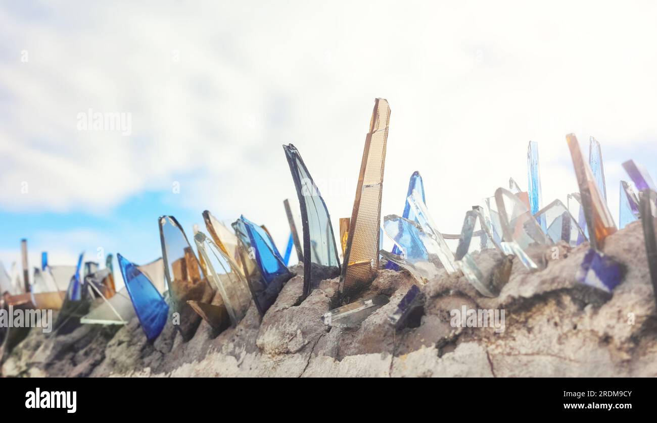 Broken glass wall security hi-res stock photography and images - Alamy