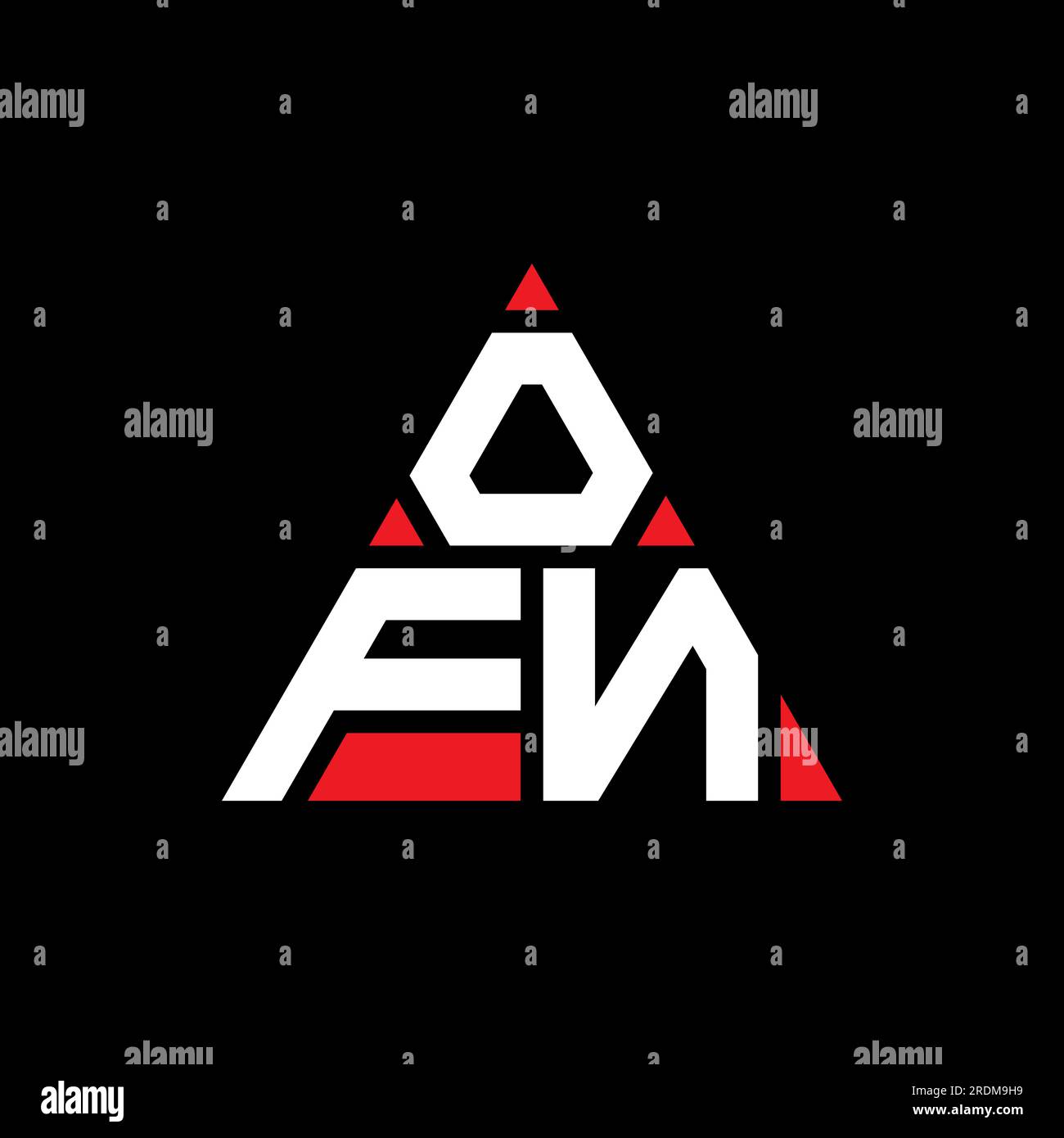 OFN triangle letter logo design with triangle shape. OFN triangle logo ...