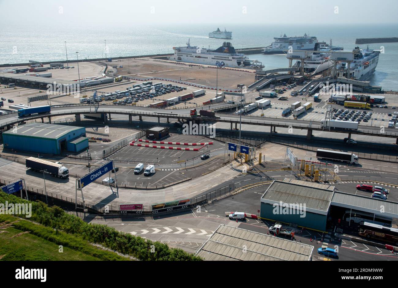 Dover, United Kingdom, June 09 2023 : Trucks and ferries on port of ...