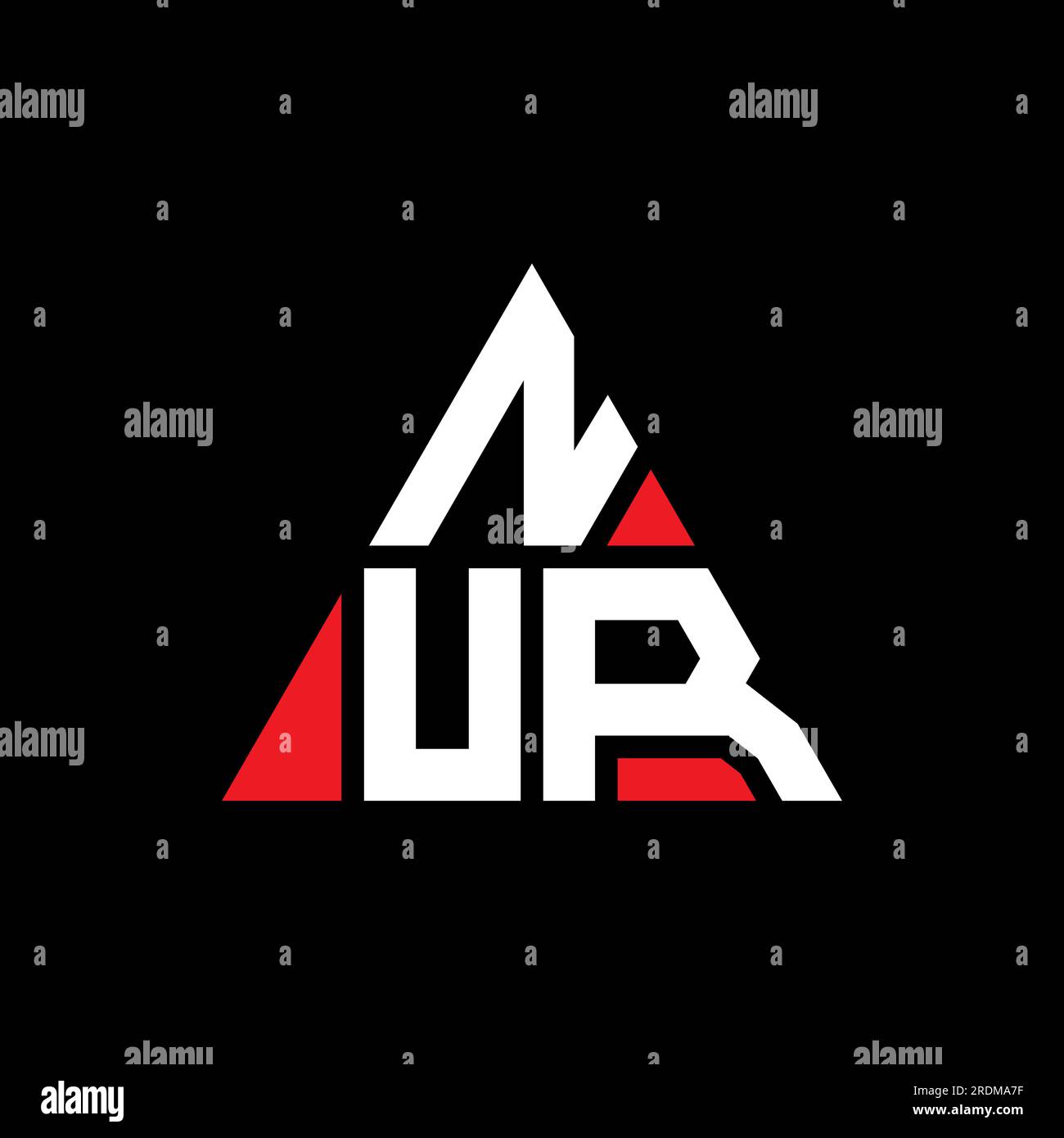 NUR triangle letter logo design with triangle shape. NUR triangle logo ...