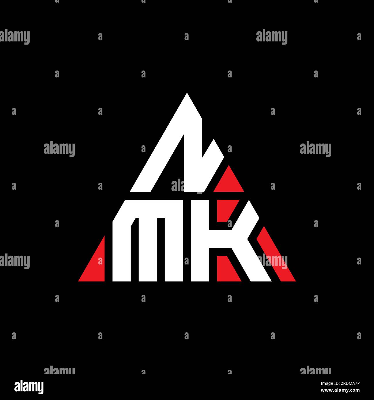 NMK triangle letter logo design with triangle shape. NMK triangle logo ...