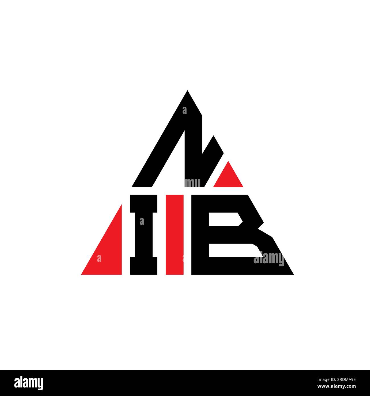 NIB triangle letter logo design with triangle shape. NIB triangle logo ...