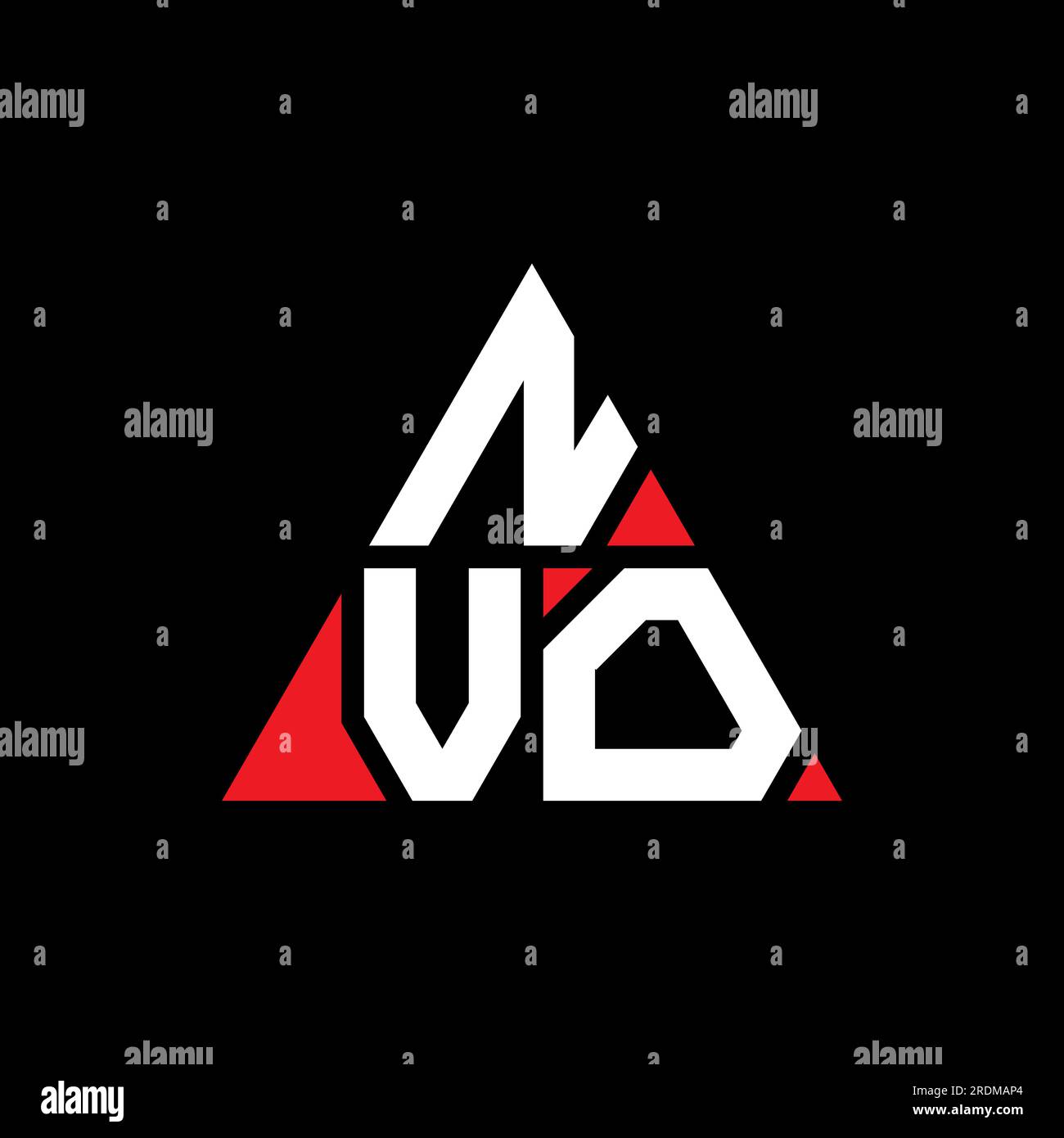NVO triangle letter logo design with triangle shape. NVO triangle logo ...